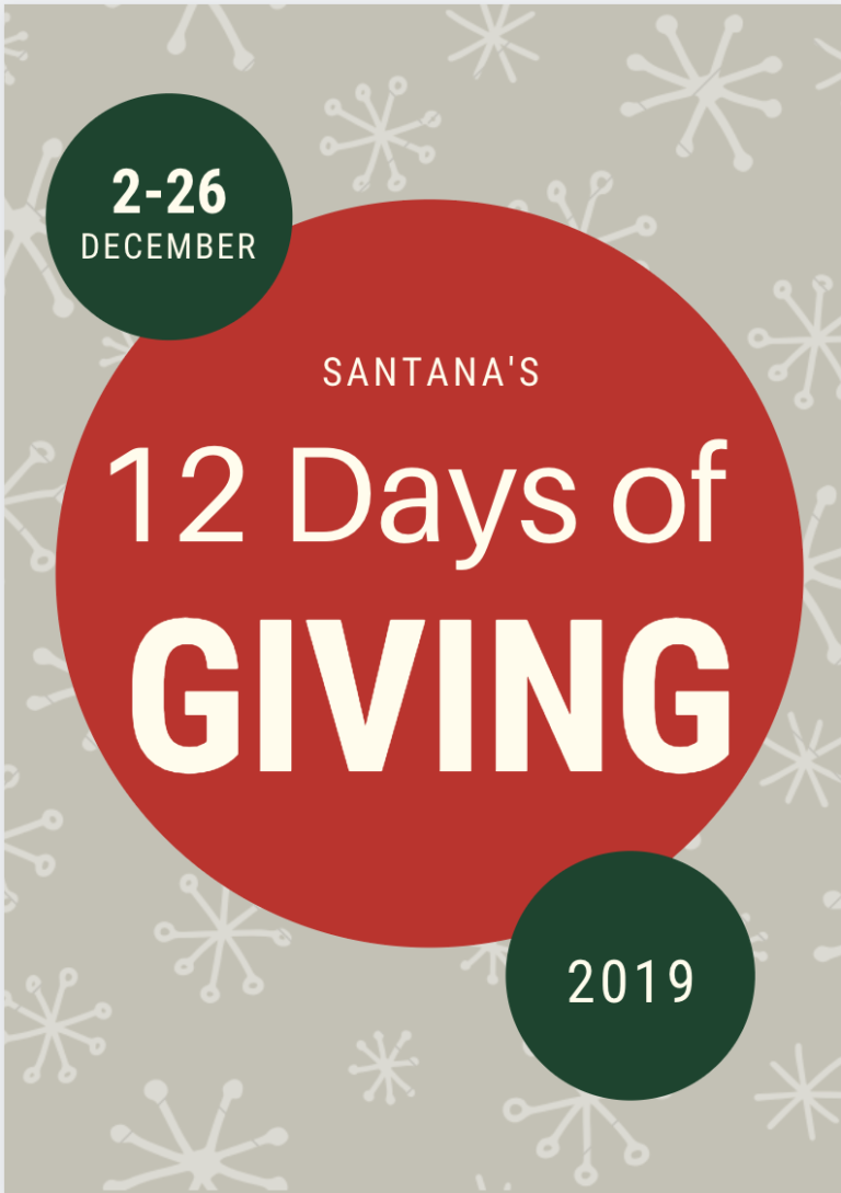 12 Days of Giving List - 2019 - simplysantana.com